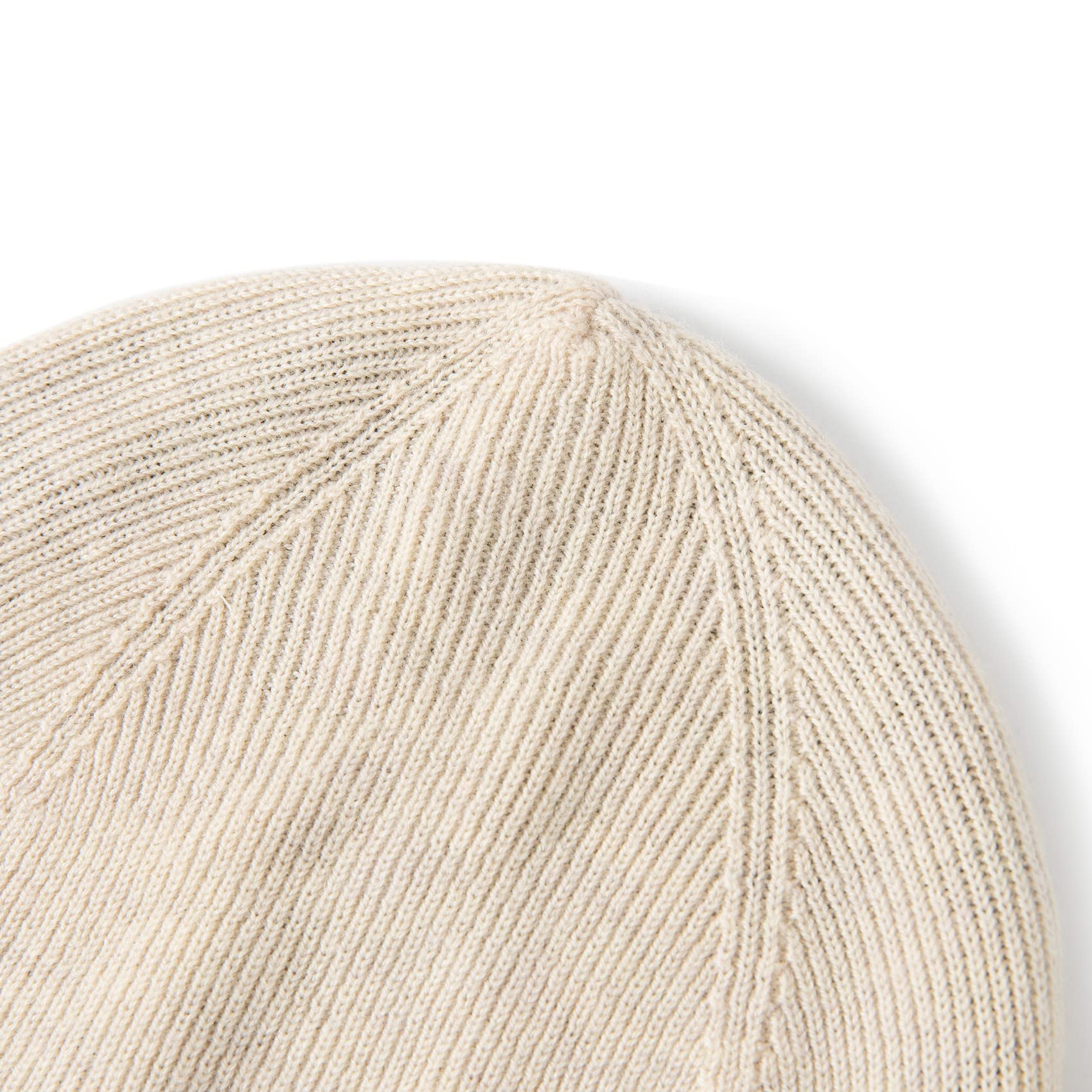 Lallier 100% Merino Wool Beanie for Men and Women, Pure Wool Ribbed Knit Warm Winter Hat with Gift Box (Beige)
