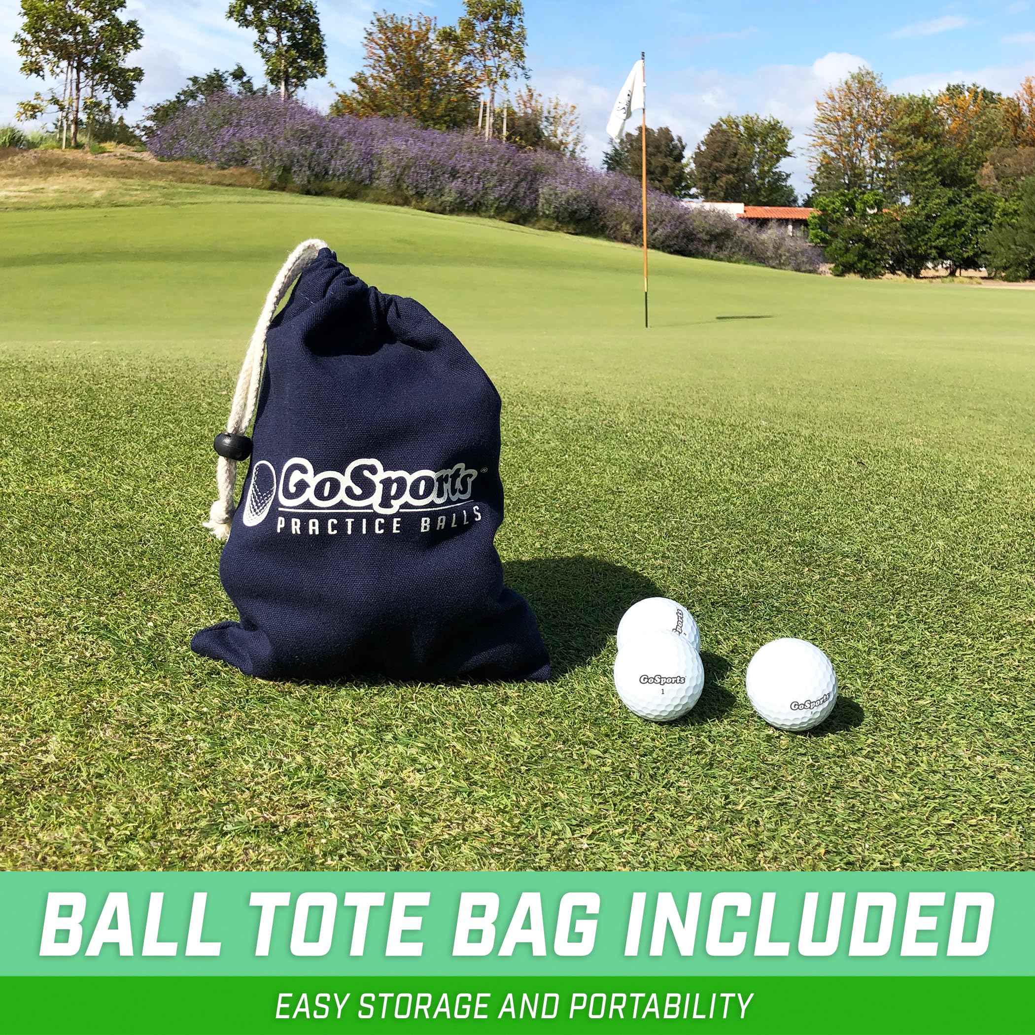 GoSports All Purpose Golf Balls for Play or Practice - 32 Pack with Tote Bag