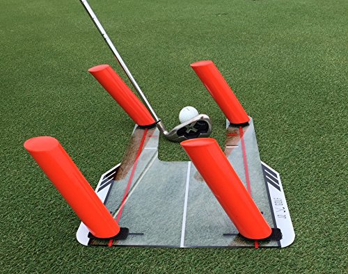 Golf Slice and Hook Corrector with 4 Angled Rods - Swing Trainer (Red & Black)