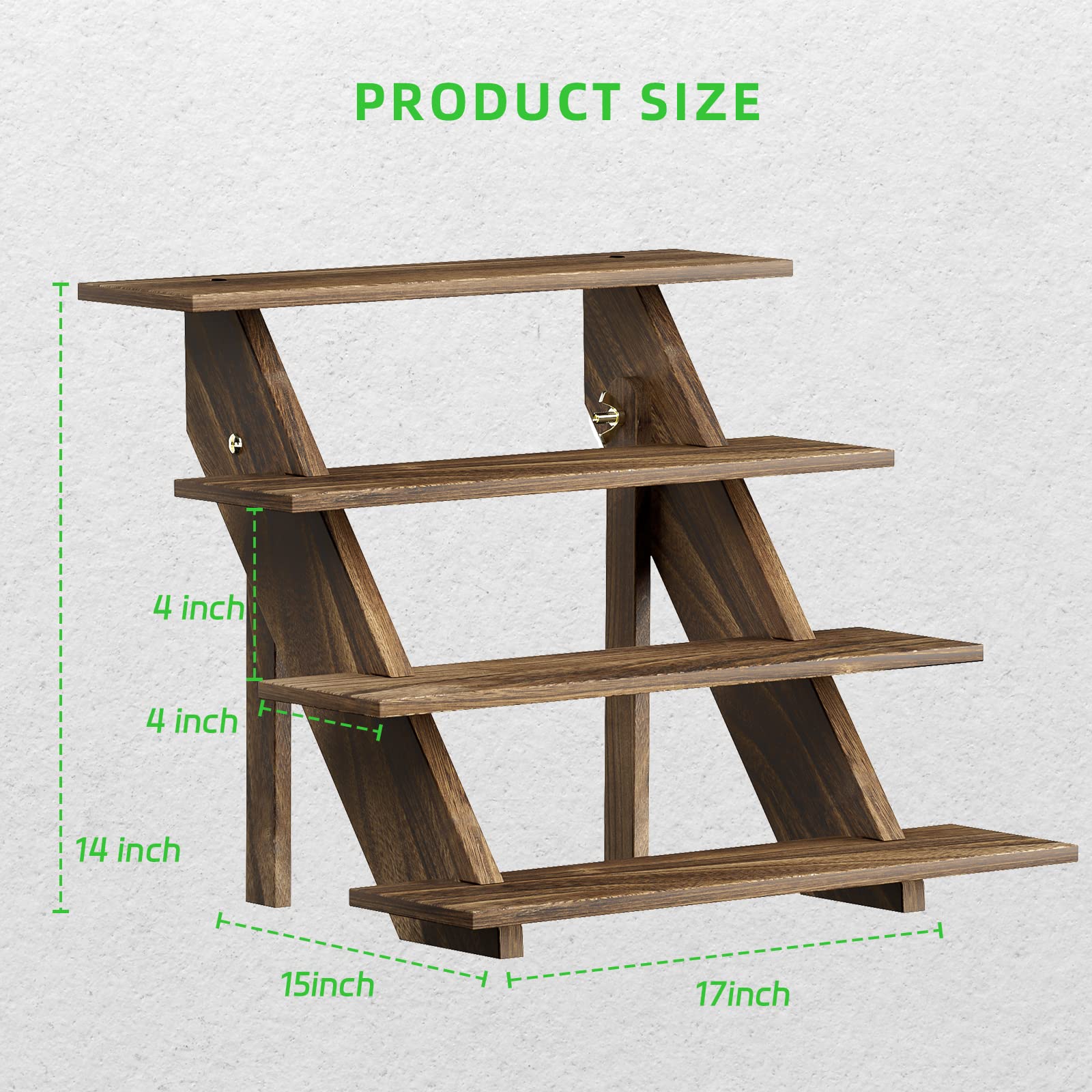 Homland Wooden Cupcake Stand Display Riser, 4-Tier Dessert Table Display Set 24 Cupcakes Tower for Vendors Tabletop Use, Rustic Wood Risers for Collectibles Decorative