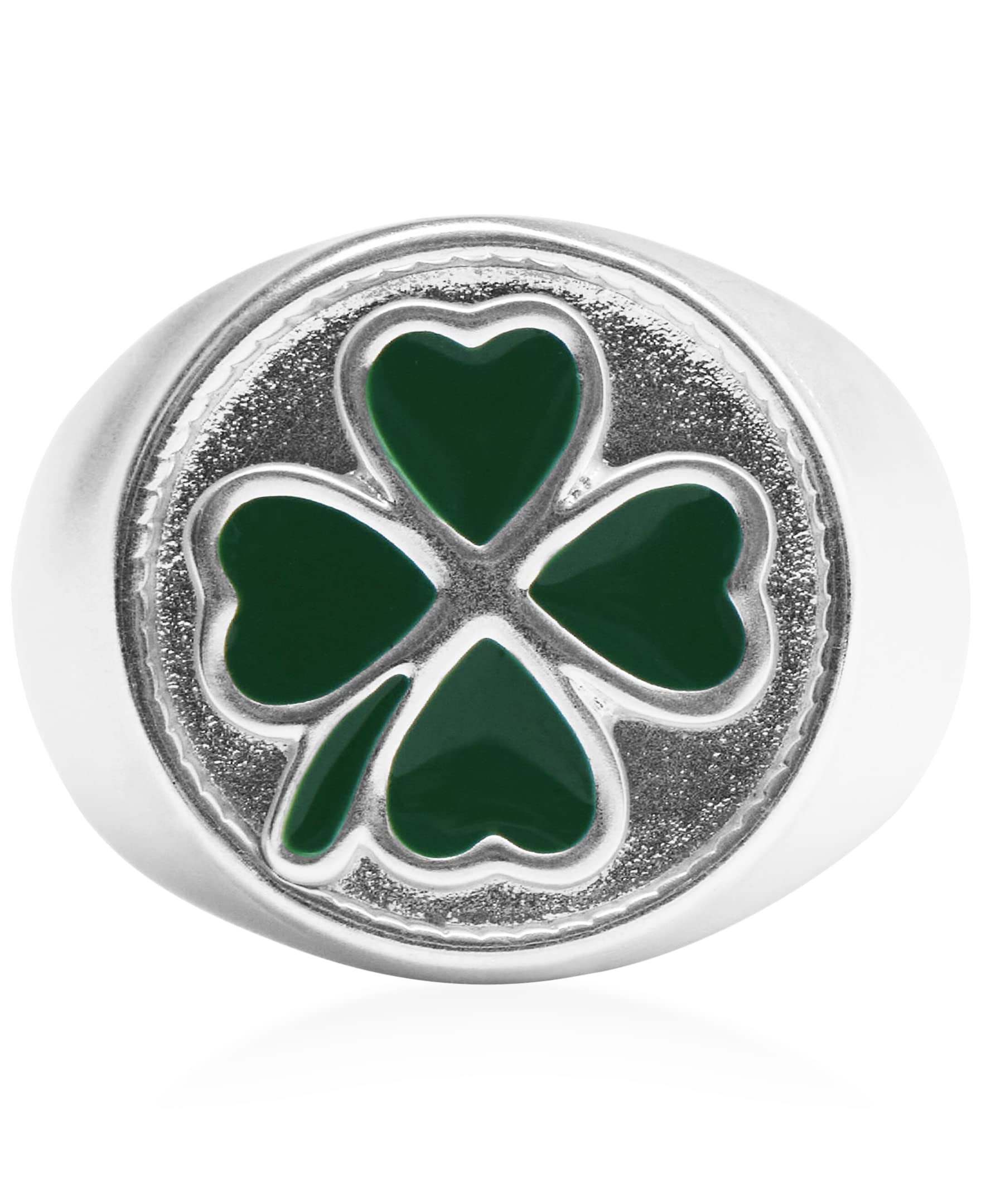 Lucky Brand Enamel Clover Signet Ring