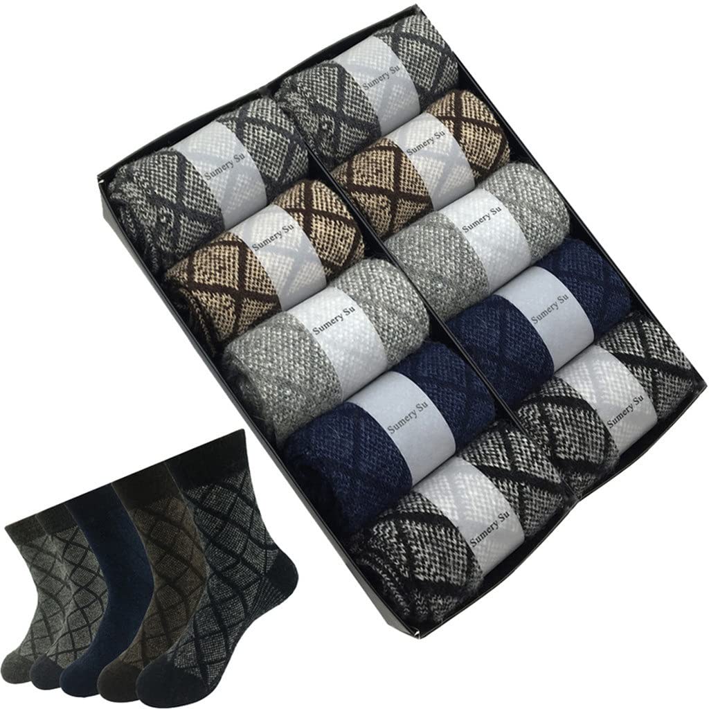 JIESEING 10 Pairs/Lot Wool Socks Men Winter Cashmere Breathable Socks Men