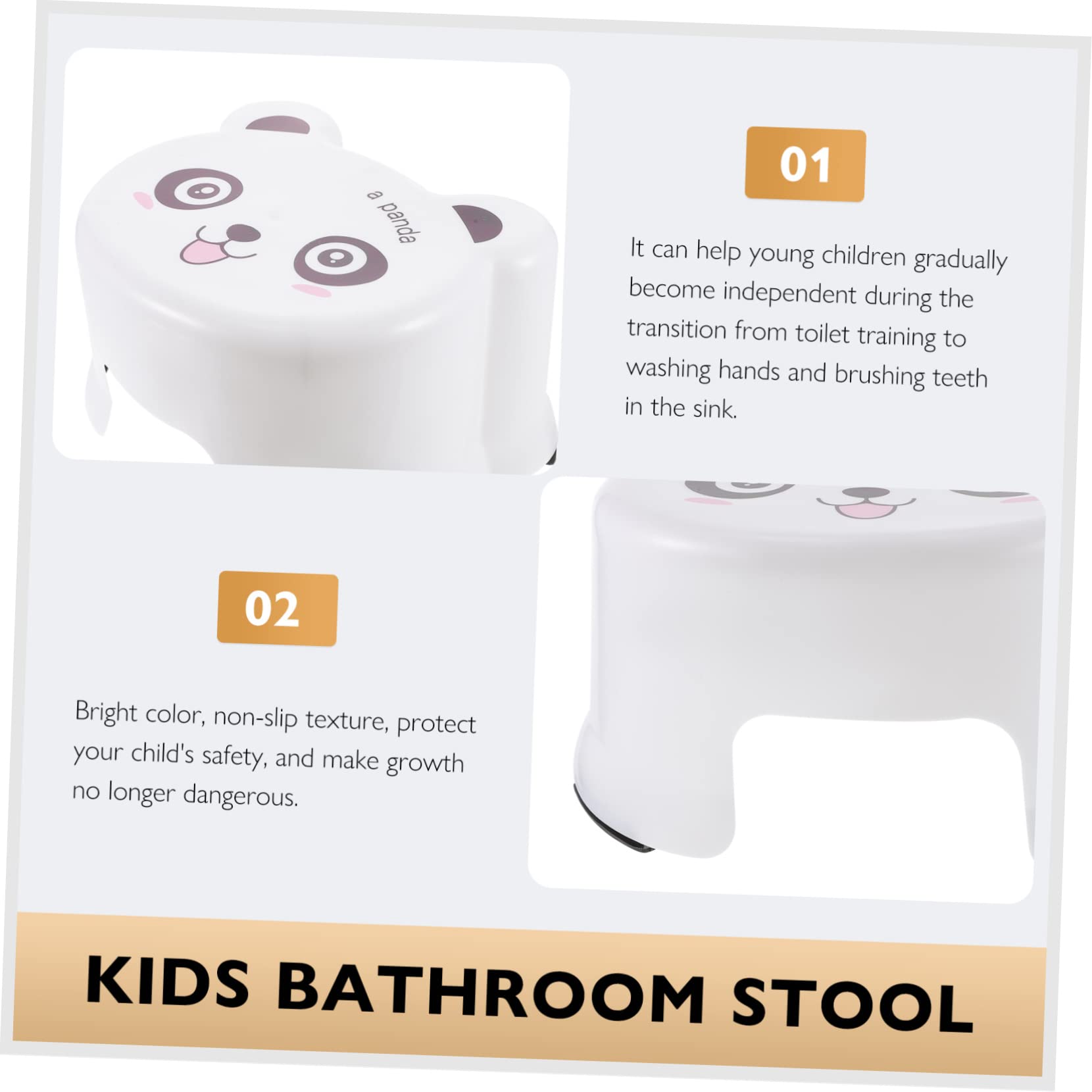 Homoyoyo Cartoon Plastic Stool Baby Sink Stools for Adults Round Ottoman Stool Kids Stools Home Step Stool Safety Steps Bathroom Chair Aldult Child White Plastic Chair