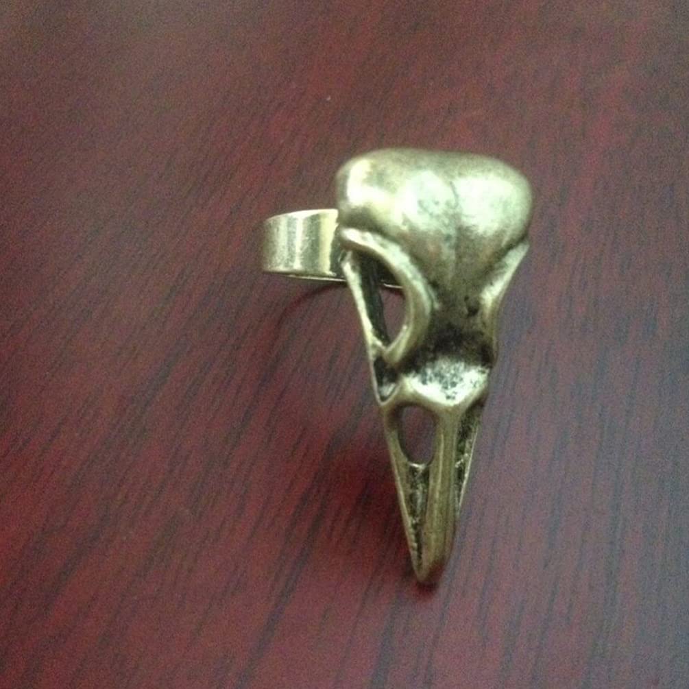 Holibanna Delicate Ring Gold Adjustable Rings 1pc Bird Skull Ring Delicate Alloy (Iron) Connector Man Threaded Earrings Animal Ring