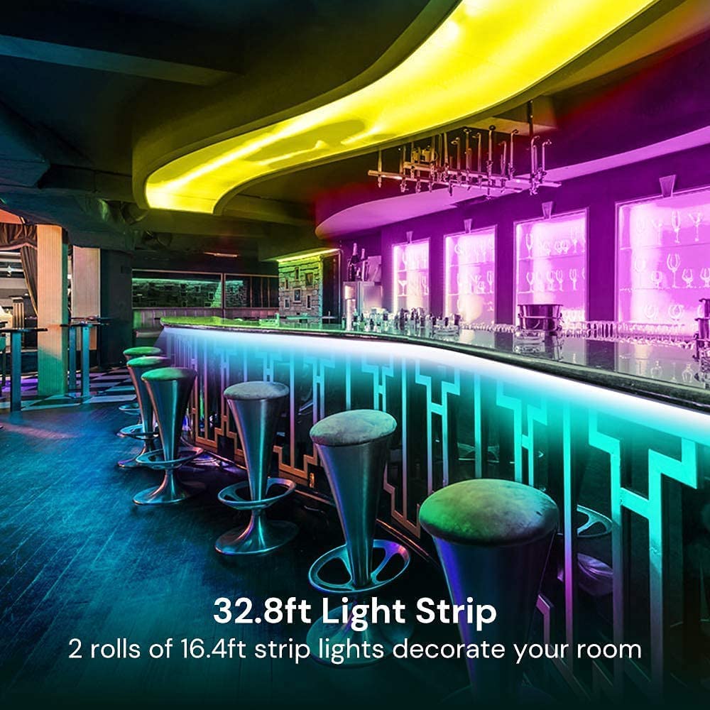 Govee 32.8ft LED Strip Lights, Wireless WiFi LED Lights Kit, Music Sync Smart RGB Light Strip Compatible with Alexa Google Home, 2 Rolls of 16.4ft (Not Support 5G WiFi)