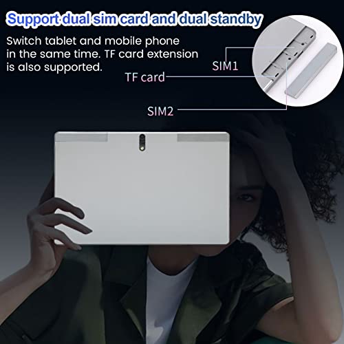 Pegau 10 Inch Tablet, 2.4G 5G Dual Band 4G Network US Plug 100240V Tablet PC Front 5MP Rear 8MP for 10.0 for Student