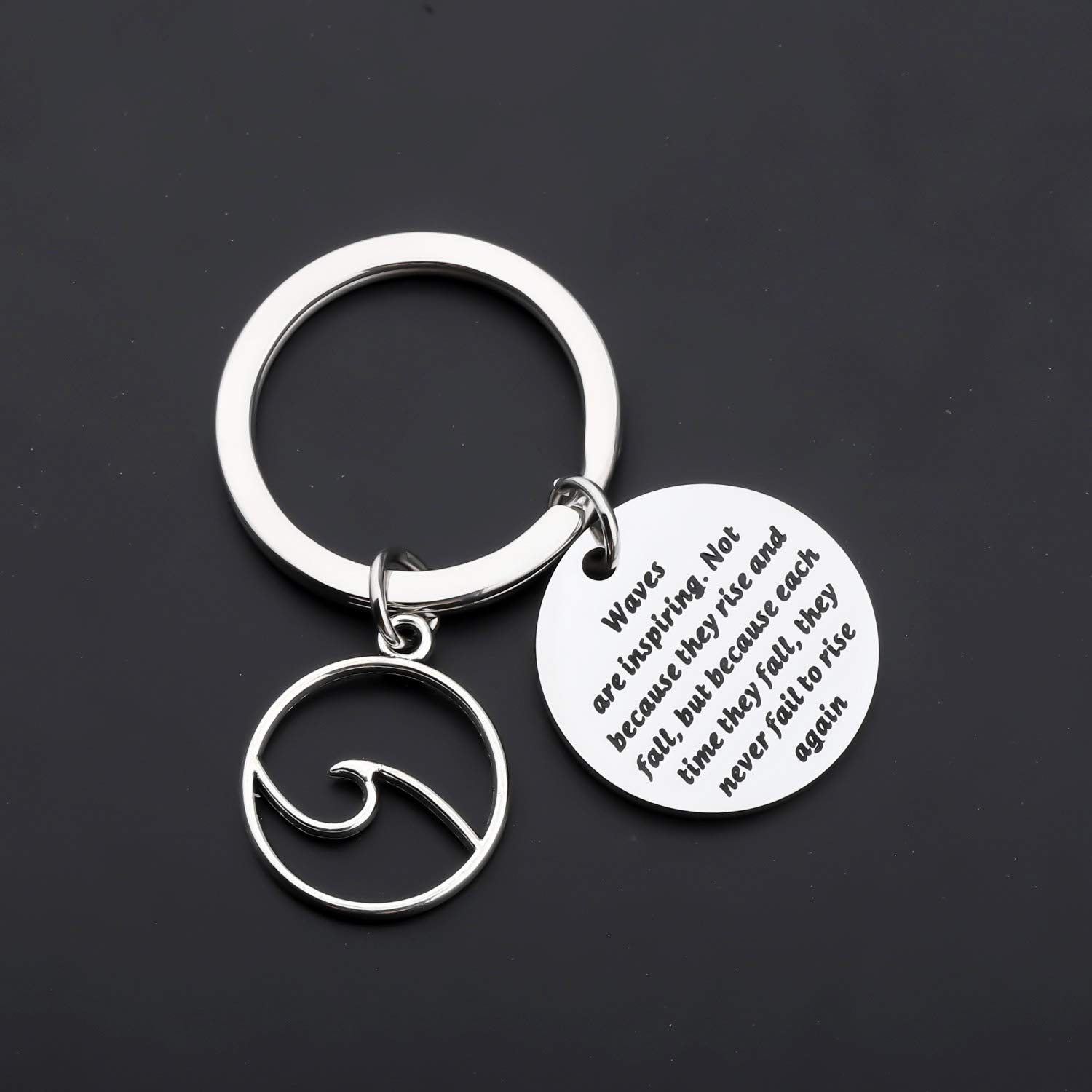 Gzrlyf Ocean Wave Keychain Inspiration Beach gifts for Beach Lover Ocean Lover Surfer Waves are Inspiring (Keychain)