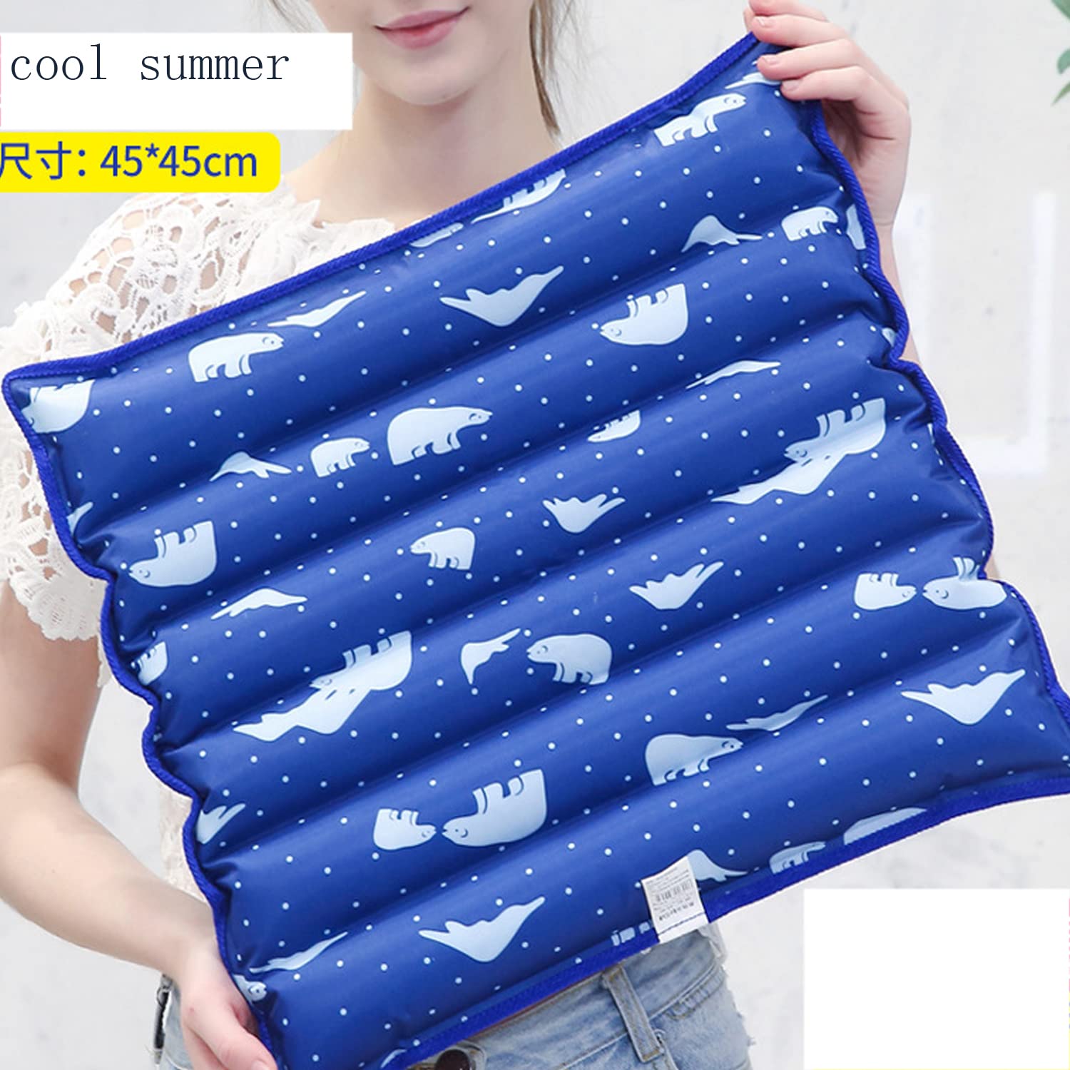 Longnavigator Cooling Mat, Cool Pillow Ice Pillow,Water Cooling Seat Cushion for Office Chair & Car Seat Cushion, Soft Summer Ice Water Pad,Children,Student,Office,Car (Little White Bear