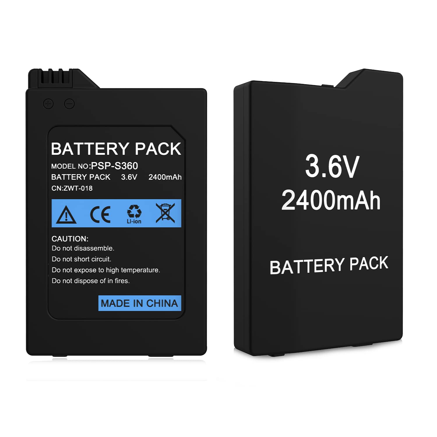 JDIRLDL PSP S110 Battery, 3.6V 2400mAh Li-ion Rechargeable Replacement Compatible with Sony Playstation PSP 3000/2000,PSP Lite,PSP Silm,PSP-S110 Console