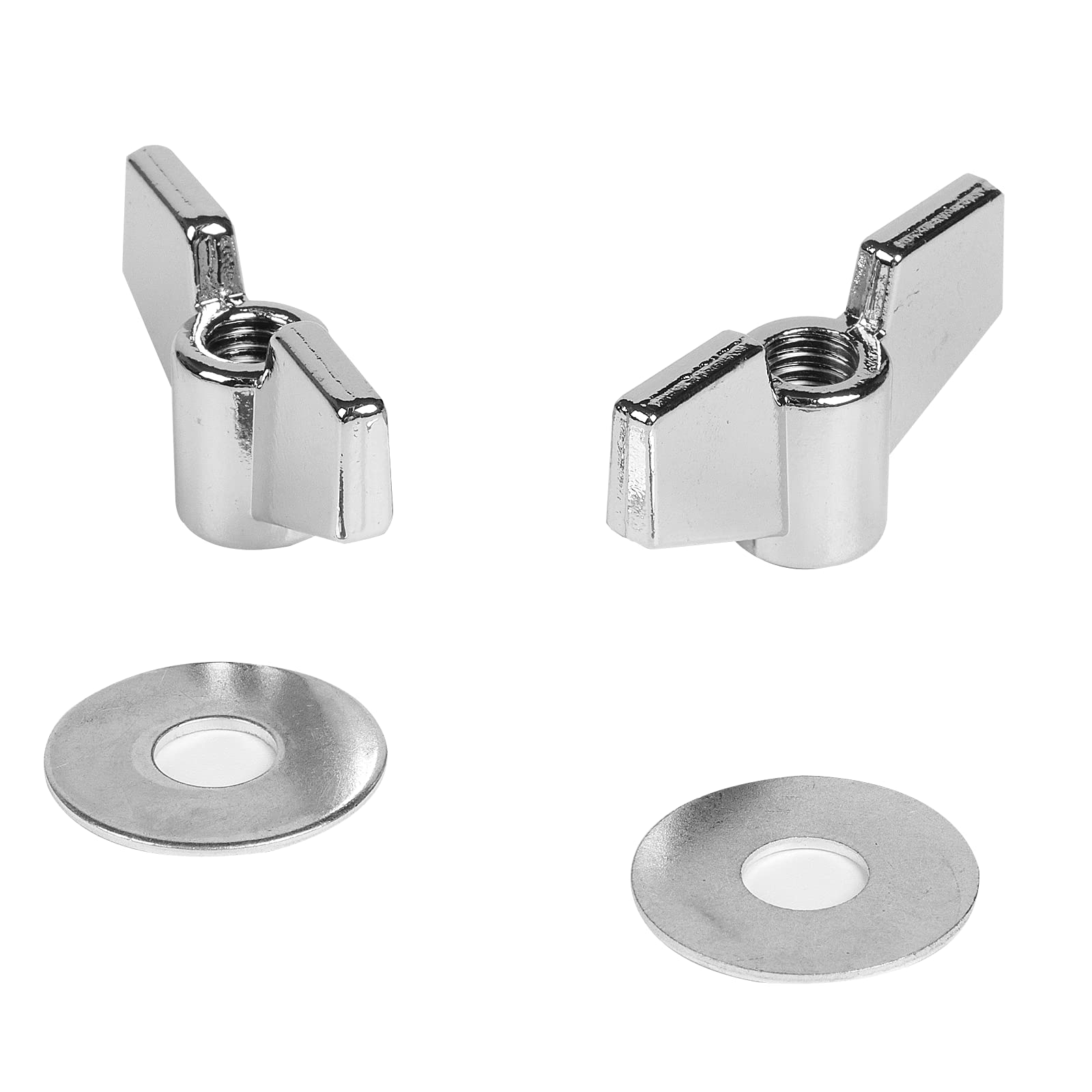 KADIROSA Cymbal Replacement Accessories Hi-Hat Cup Cymbal Wing Nuts and Metal Washers Replacement for Cymbal Stackers, 3Pcs, Silver
