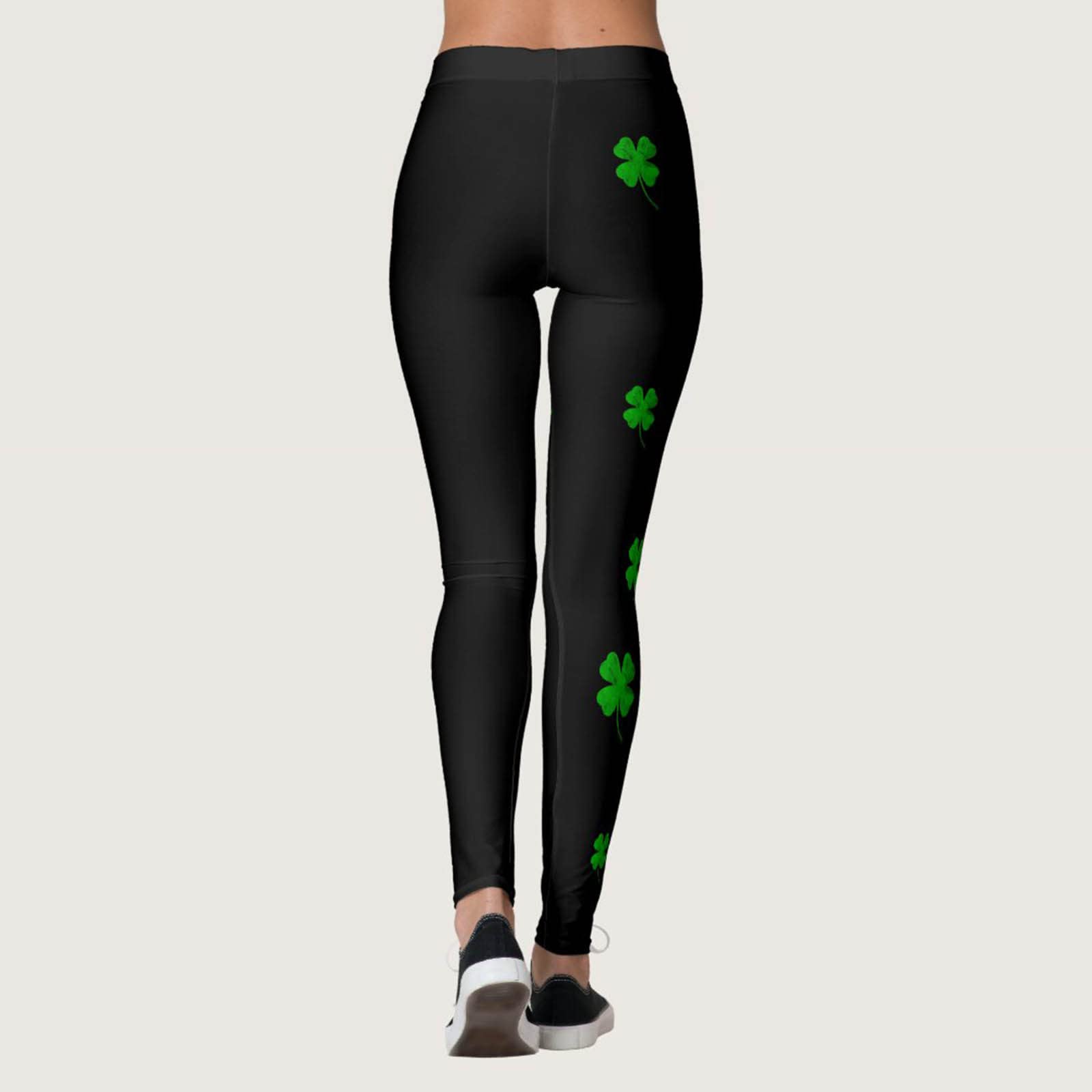 Irish Clover Good Luck High Waist Leggings Saint Patrick Workout Tights for Women Irish Clover Shamrocks Ultra Soft