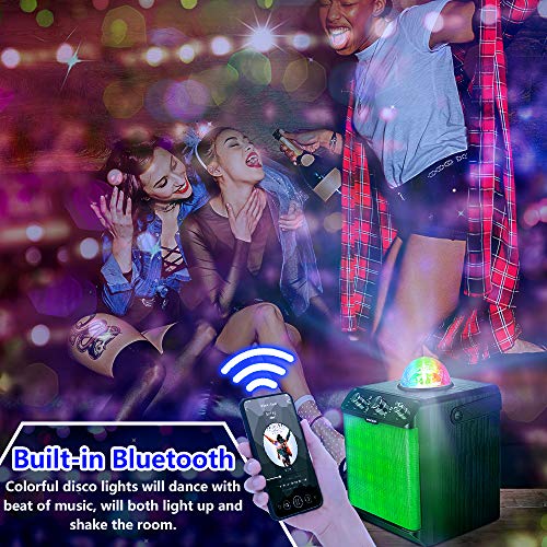 HIKEP Bluetooth Karaoke Machine with Disco Lights, Portable PA System Speaker for Kids Adults with Wireless Microphone for Home Karaoke Activities, Black