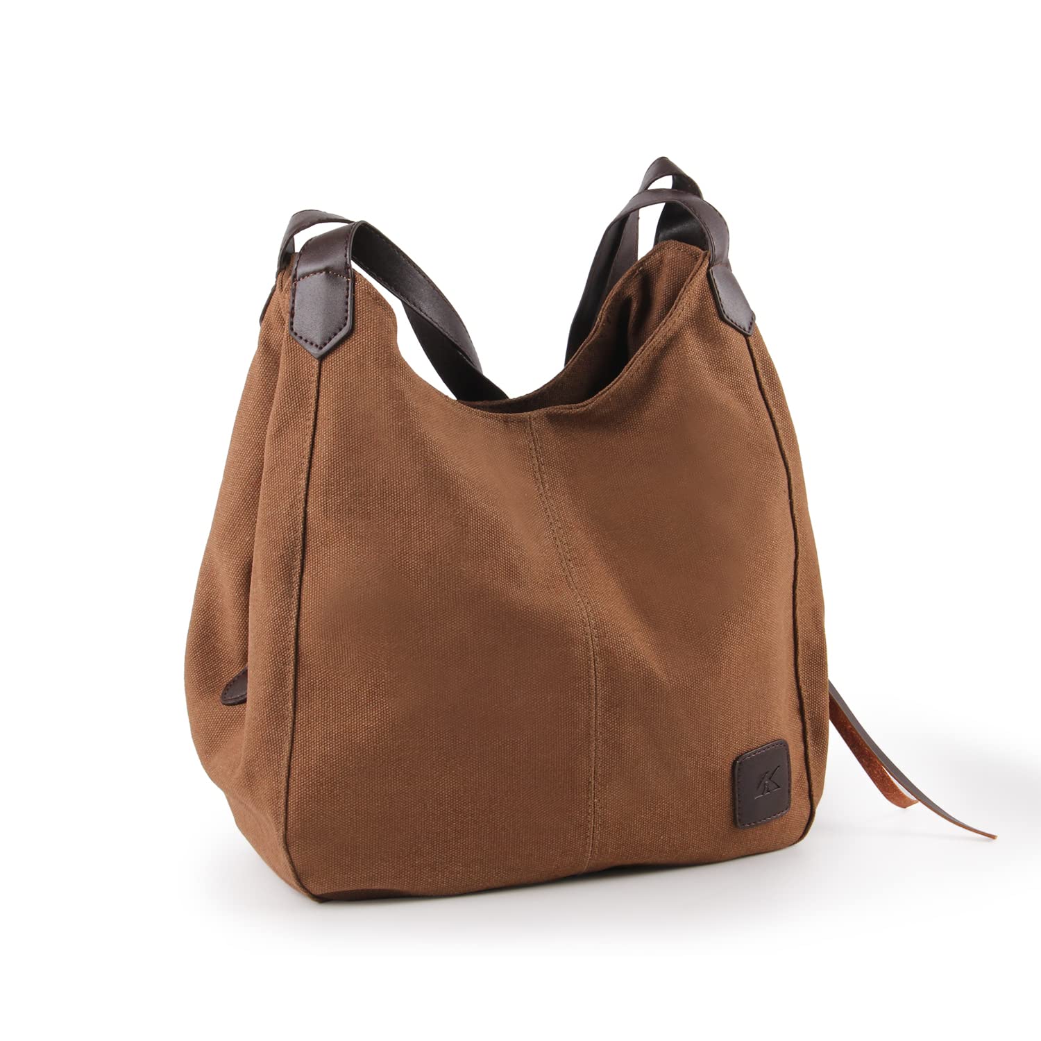 KUANG! Women's Canvas Tote Shoulder Bags Handbag Pu Handle Satchel Purses Cotton Hobo Bags for Daily