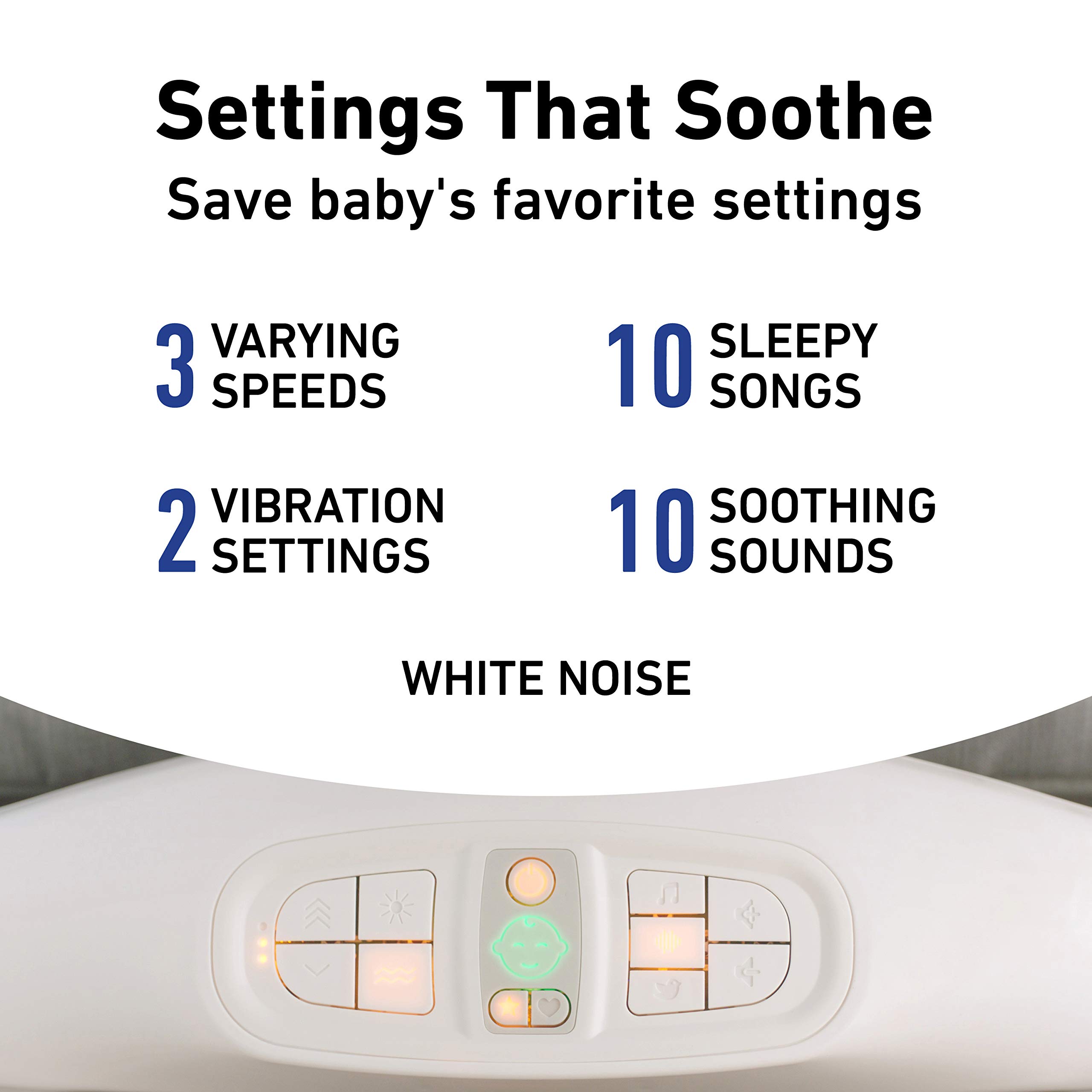 Graco Sense2Snooze Baby Bassinet with Cry Detection Technology and Responds to Baby's Cries to Help Soothe Back to Sleep, Roma