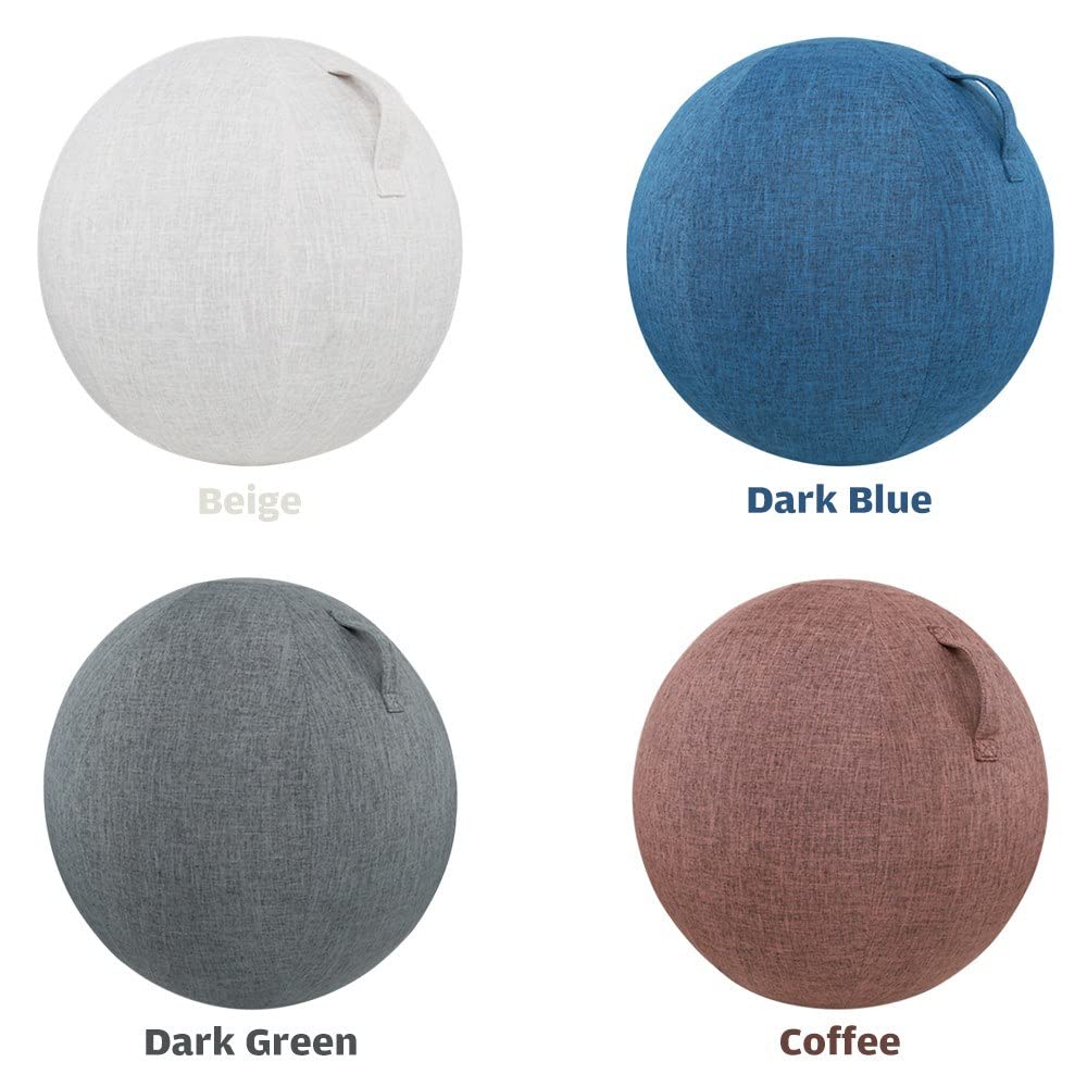 MengK 55cm/65cm/75cm Cotton+Linen Protective Ball Cover Exercise Ball Protection Skin Wrap Accessory