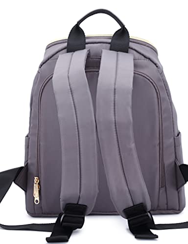 Kah&Kee Backpack Purse for Women Medium Size With Multi-Pocket Nylon Water-Resistant (Grey)