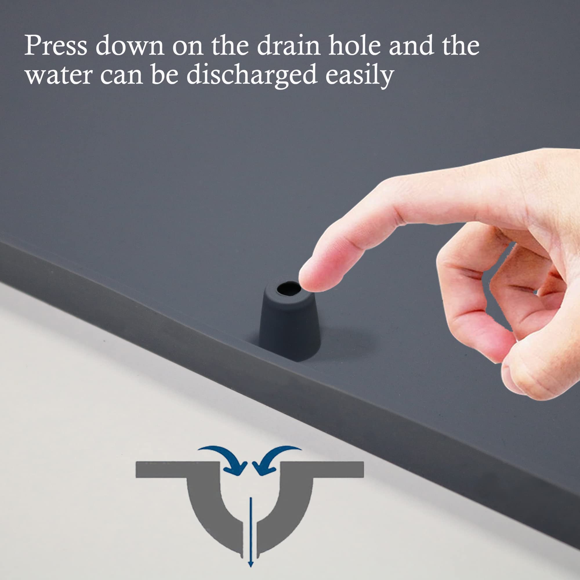 Leikaendi Under Sink Mat, 28'' x 22'' Under Sink Mats for Kitchen Waterproof, Silicone Under Sink Drip Tray Liner, Kitchen Sink Cabinet Protector