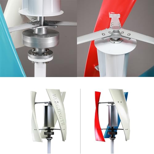 HENGJINGTR Low Speed Vertical Axis Wind Turbine Kit Windmill,3 Blades Generatorpermanent Magnetic Levitation Wind Power Generator with Controller for Home Use(9000W-48V),220v