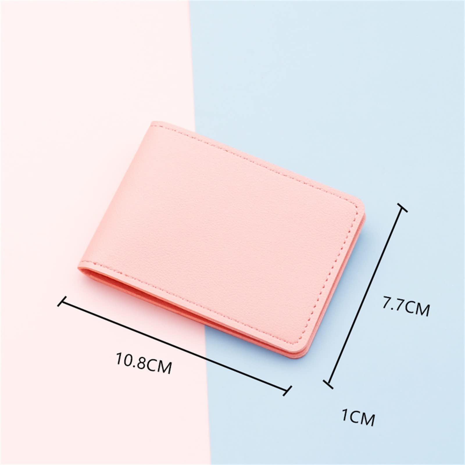 MOLayys plus Leather Case Wallet Fashion Coin ID Short Wallet Solid Color Open Purse Card Slots Men's Slim (White, One Size)