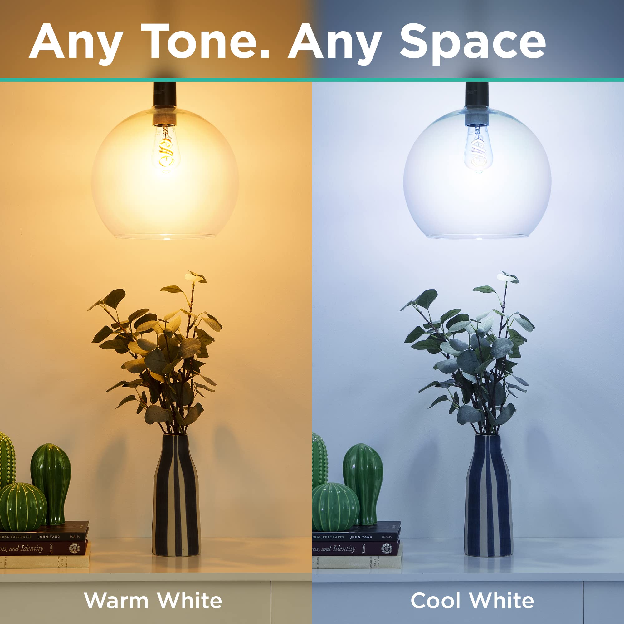 iHome Spectra Smart Spiral Edison RGBW Multicolor LED Light Bulb, ST19/E26, 440 Lumens, 5.5W (40W Equivalent), Tunable and Dimmable Color Changing WiFi Smart Bulb, Works with Alexa and Google Home