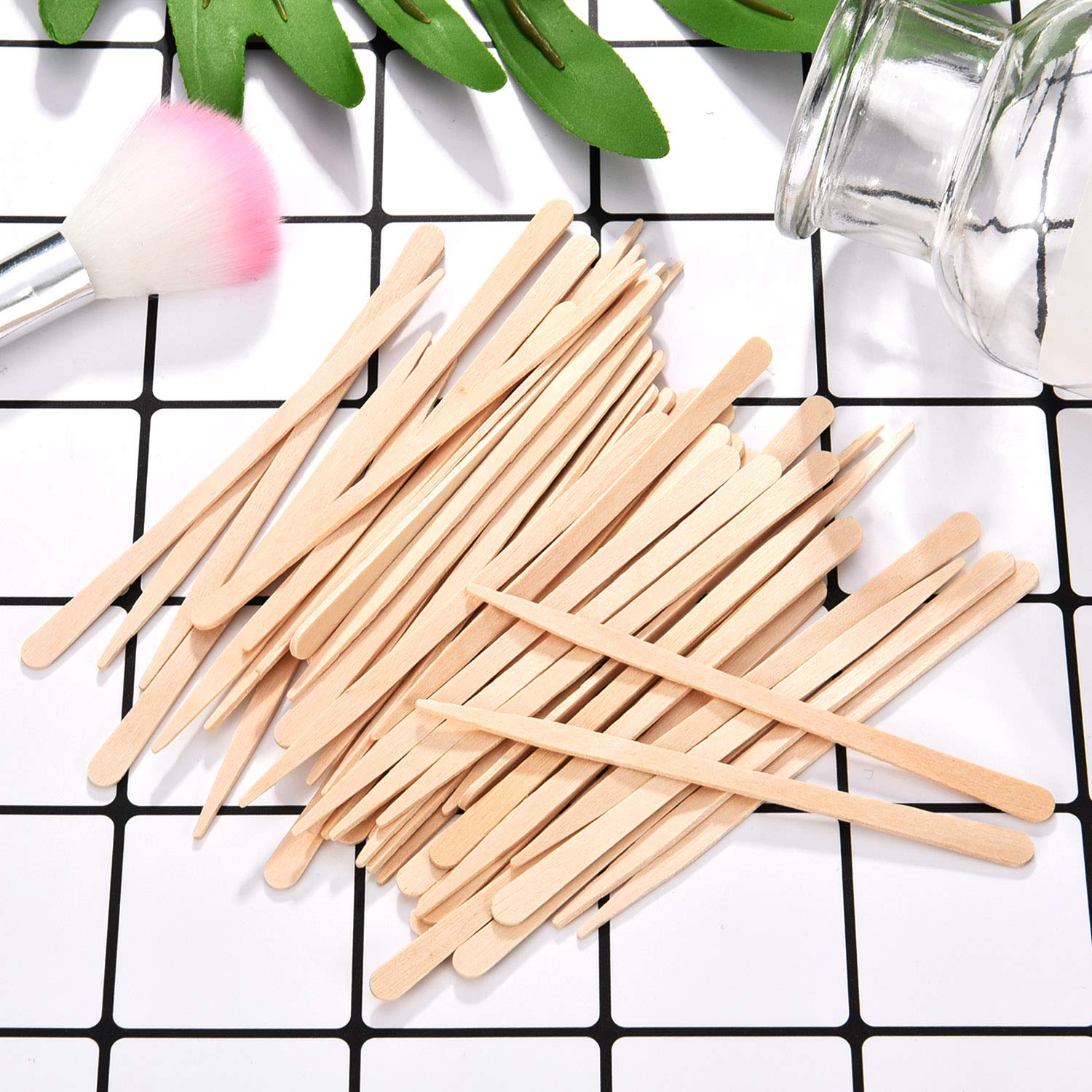 Hestya 600 Pieces Wax Applicator Sticks Wood Waxing Craft Sticks Spatulas Applicators for Hair Removal Eyebrow Body (Style Set 2)