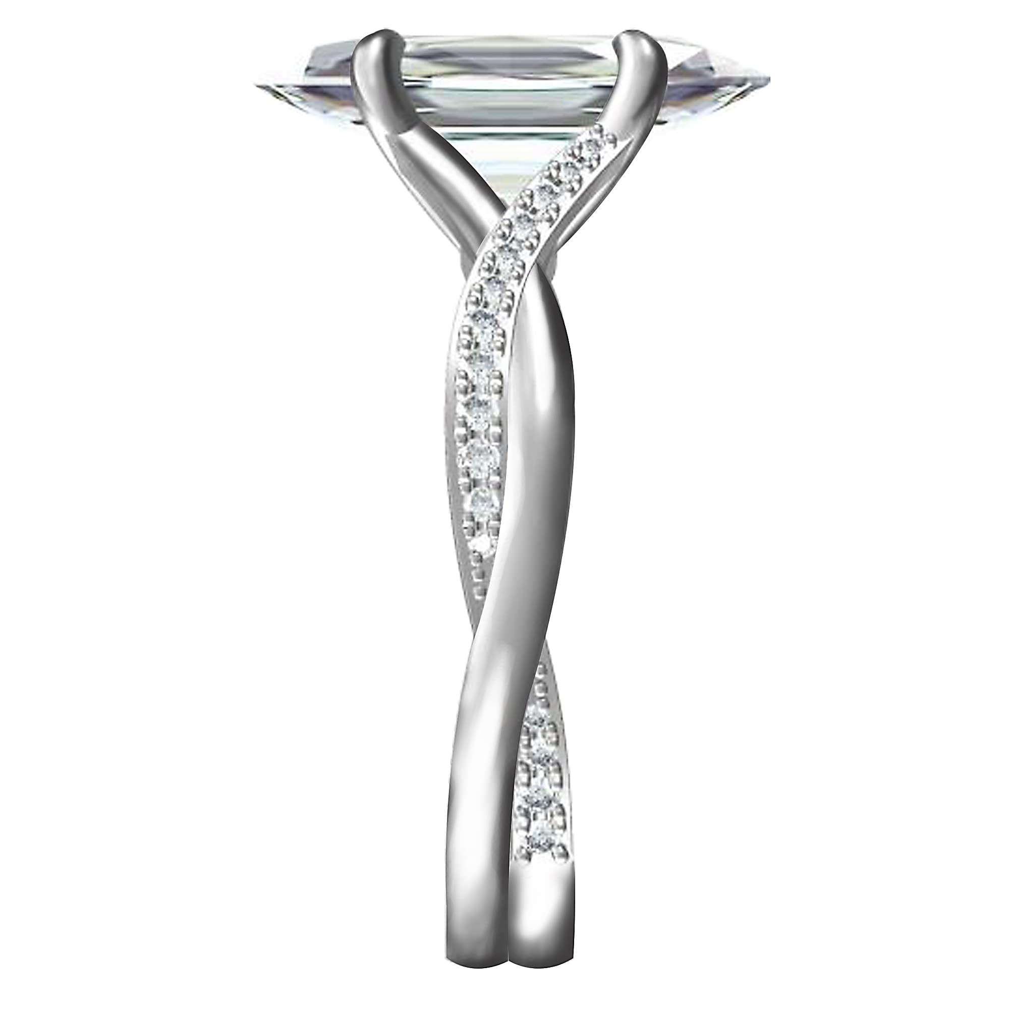 Jolics Marquise Cut 3ct Simulated Diamond Engagement Ring 925 Sterling Silver High Jewelry Women Gift size 5-10 (5.5)