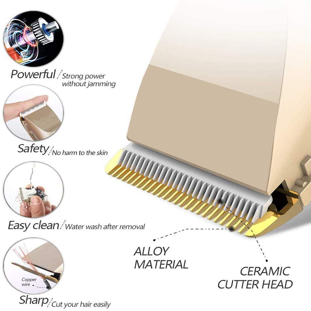 Hetai Hair Clippers Cordless Haircut Kit Rechargeable 2000mAh Hair Beard Trimmer Haircut Grooming Kit with 6 Guide Combs & for Men