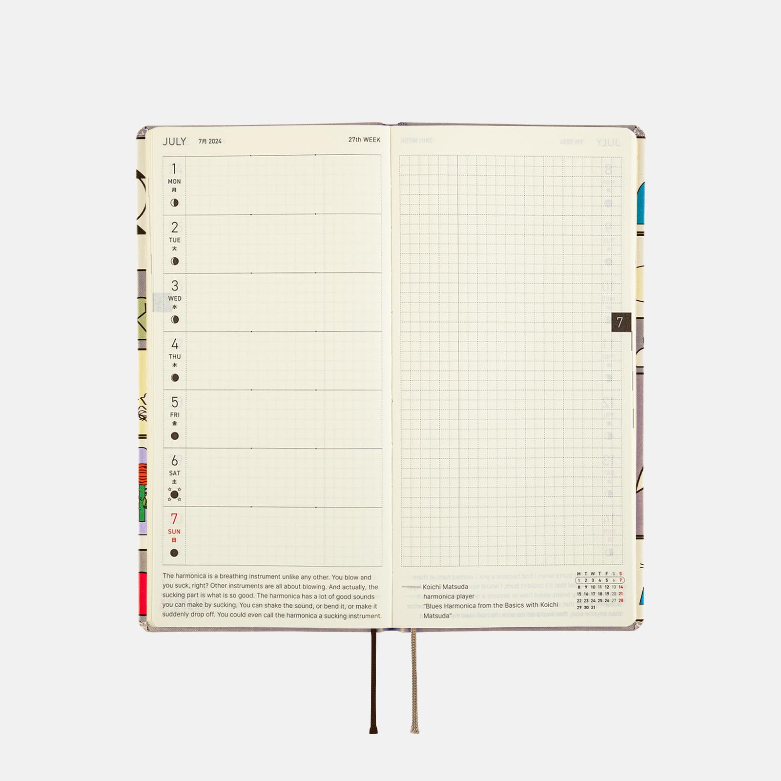 Hobonichi Techo Weeks [English/Tall and Slim Size/January 2024 Start] Tomomi ©︎ Nishikawa: Hanabi Set