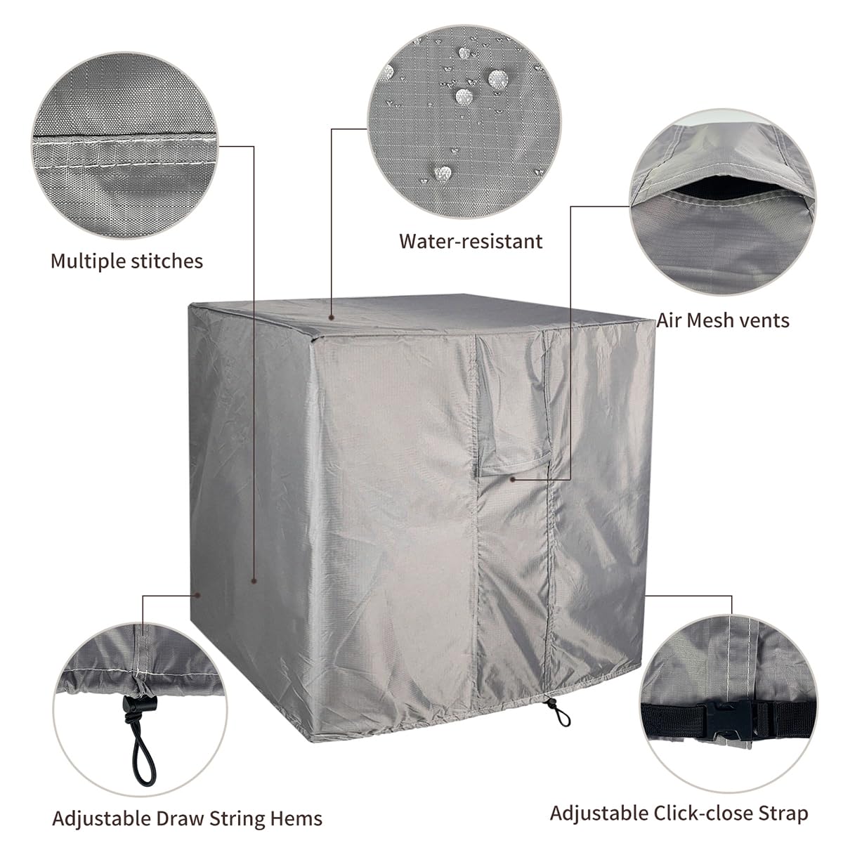 Homydom Air Conditioner Covers for Outside Units Fits up to 30"x30"x32" Full Winter AC Unit Covers Outdoor Protection