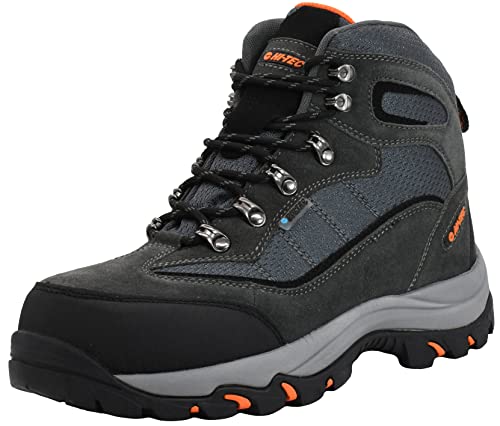 Hi-Tec Men's Skamania Mid WP-M Hiking Boot, Charcoal Grey/Burnt Orange, 10