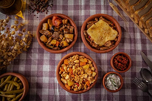Luksyol Handmade Unglazed Clay Bowls: Elevate Your Culinary Experience with a Set of 3 (6.3 x 1.57 in) | Authentic Terracotta Cooking for Indian, Mexican, Korean Cuisine | Microwave-Friendly and Safe|