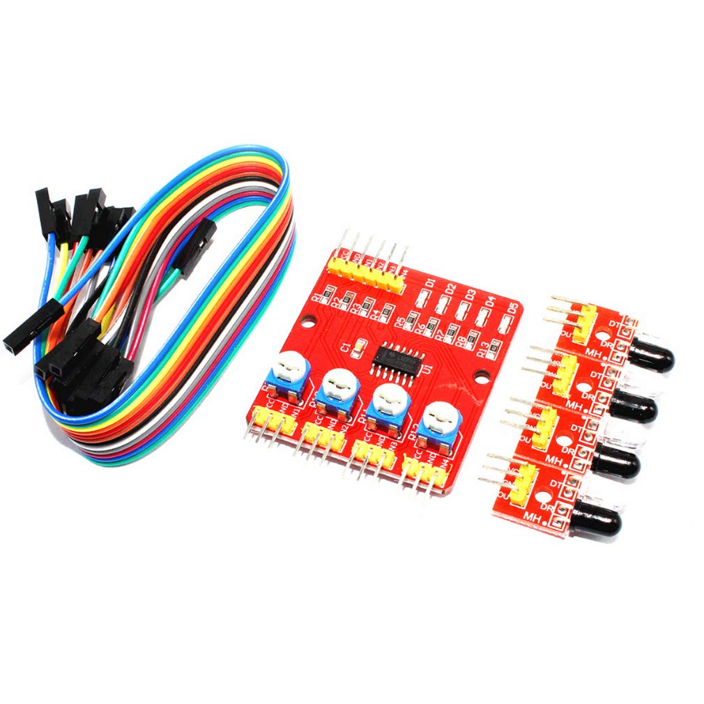 HiLetgo Four-Way Infrared Tracing Module 4 Channel Infrared Tracking Module Obstacle Avoidance Sensor 3.3V-5V for CarRobot