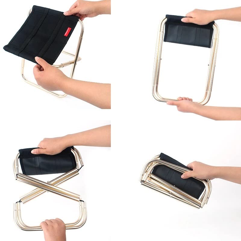 LMMDDP Portable Ultralight Foldable Stool Outdoor Touch Folding Chair Camping Aluminum Alloy Stool Mountaineering