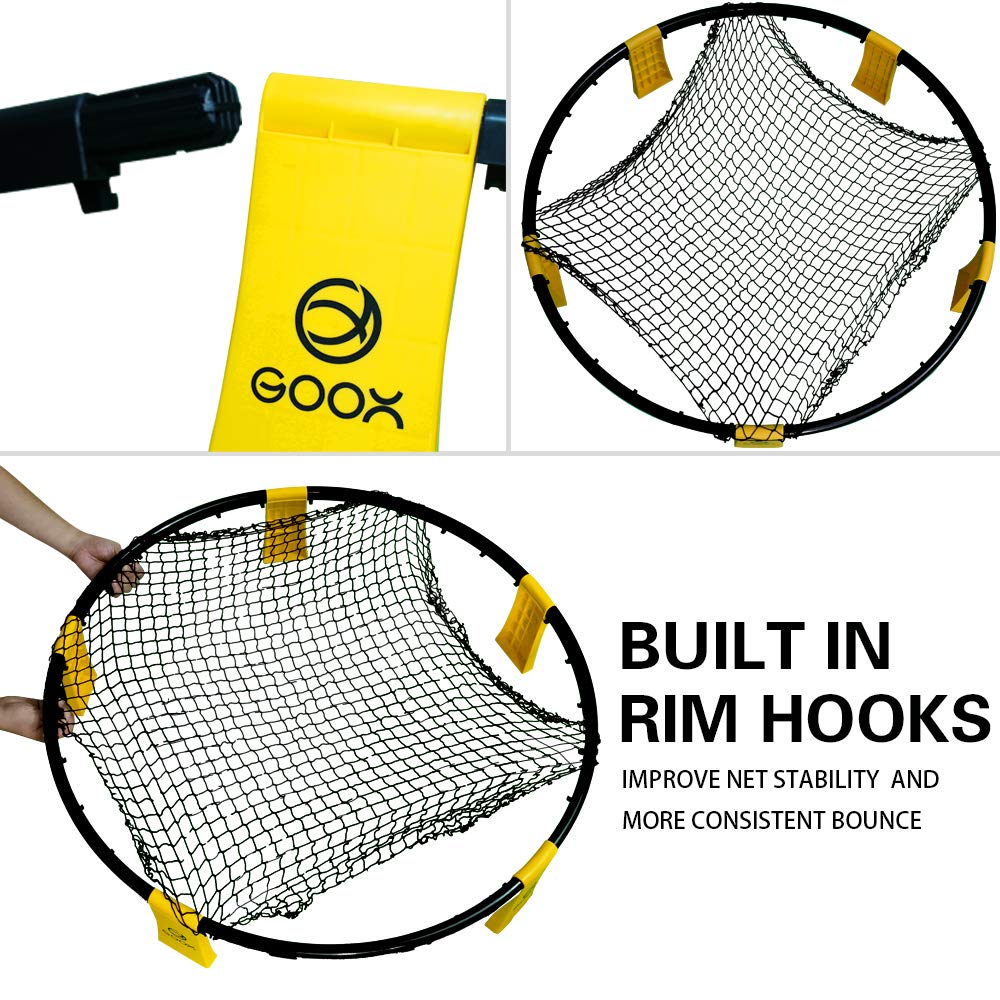 GOOX Outdoor Beach Ball Games with Carrying Bag, 3 Balls, Net and Strip Light (ONLY for Light Up Set)- Played Outdoors, Indoors, Beach, Lawn, Yard and Park