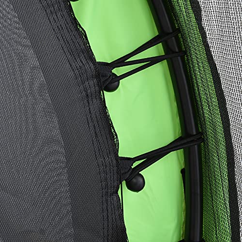 MengK FCH Kinder Trampolin Jumper 140 cm mit gepolsterten Stangen und Sicherheitsnetz, Gelb und Grün
