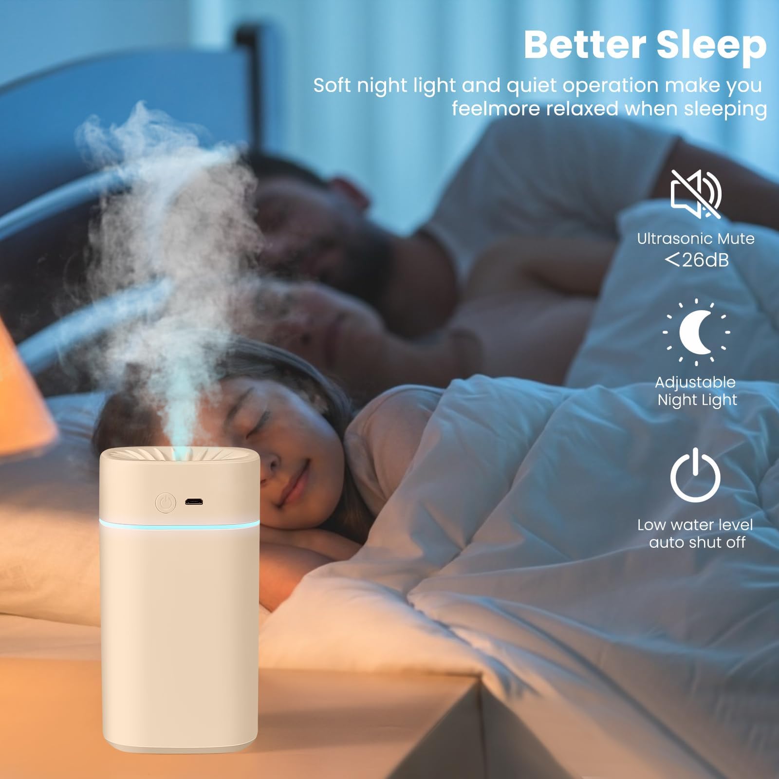 Mini Humidifier,Small Cool Mist Humidifier,Rechargeable Desktop Humidifier For Baby Bedroom, Travel Office Home Car Humidifier, Super Quiet, Blue