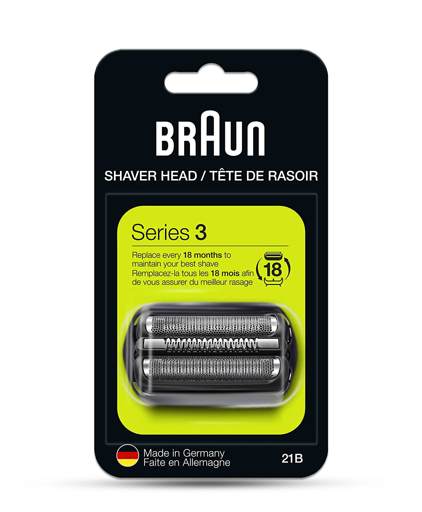 MINGHUI 21B Series 3 Shaver Foil & Cutter Head Replacement Cassette for Braun Electric Shaver,Compatible with Models 320 330 340 350CC, 3070CC, 3080S, 3090CC,Black