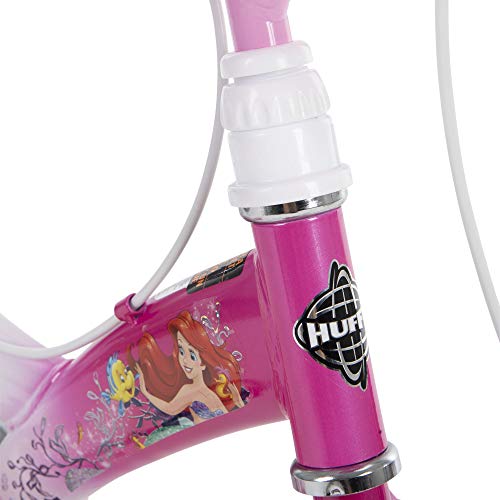Huffy Disney Princess Kid Bike, Quick Connect Assembly, 12 & 16 inch, Pink w/ Training Wheels, Streamers