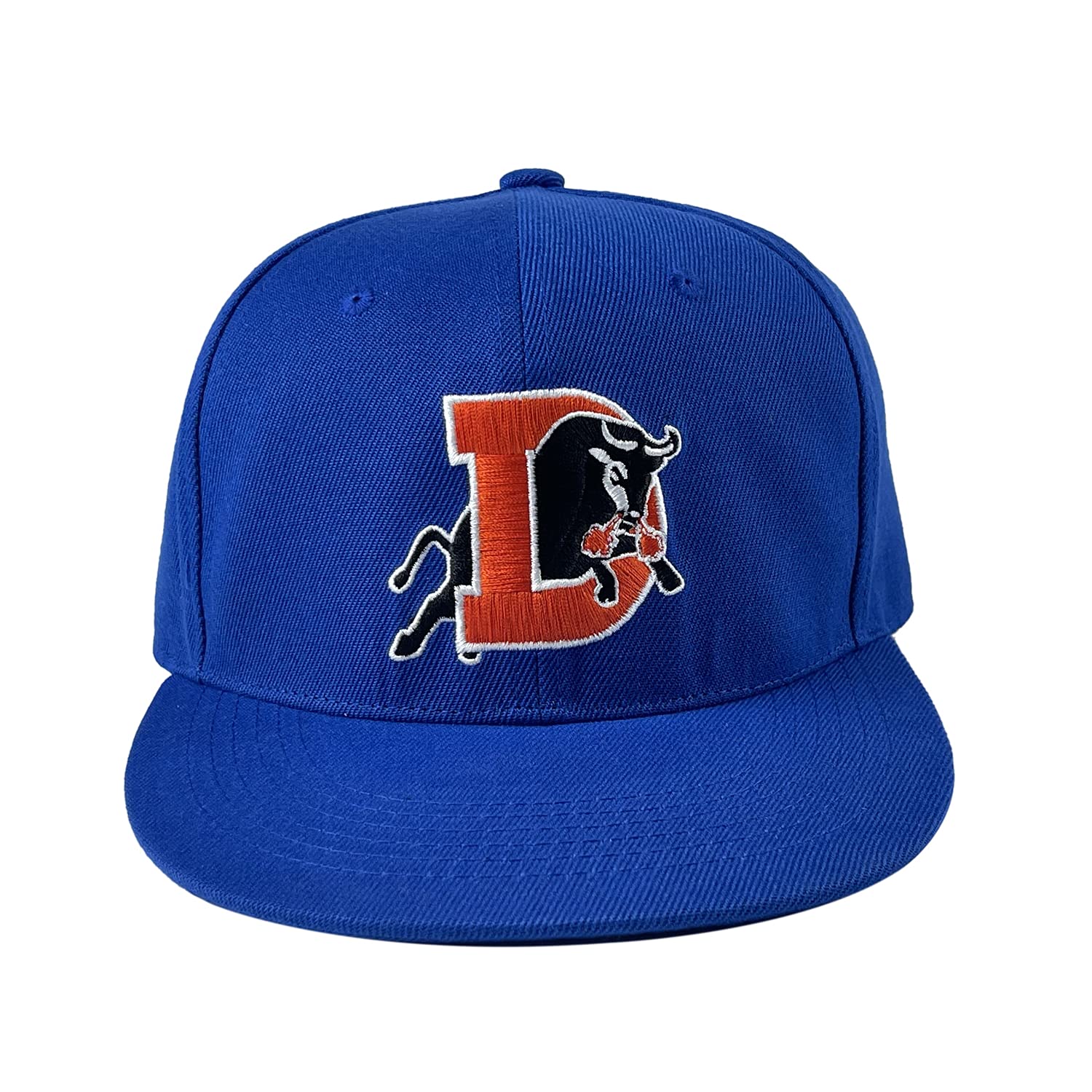 Kaleid Durham Bull Baseball Cap Sports Outdoors Hat Adjustable Hip Hop Rap Snapback Hat Embroidered Blue, 7-7 5/8