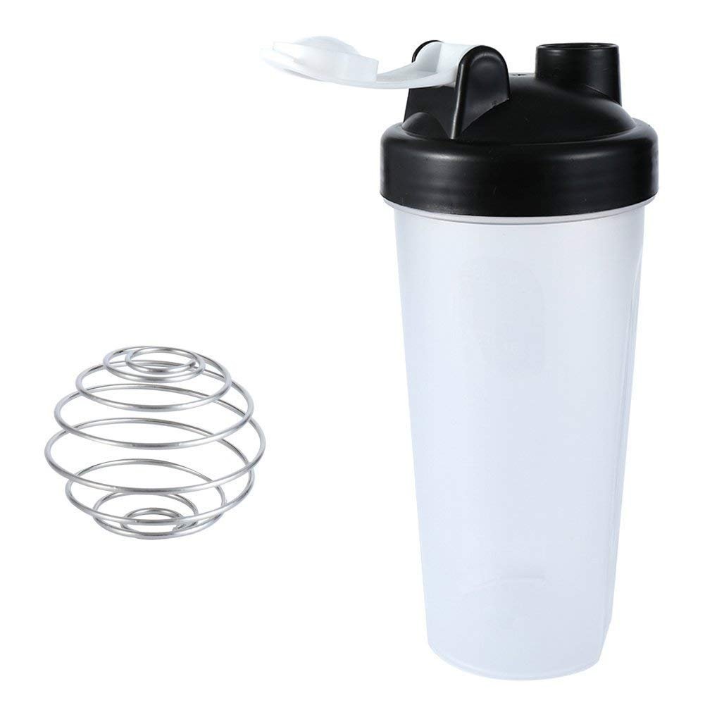 LAOMAO Gymadvisor Protein Shaker Sports Water Shaker Bottle Cup + 1 Stainless Blender Mixing Ball for Gym Calisthenics Health Fitness