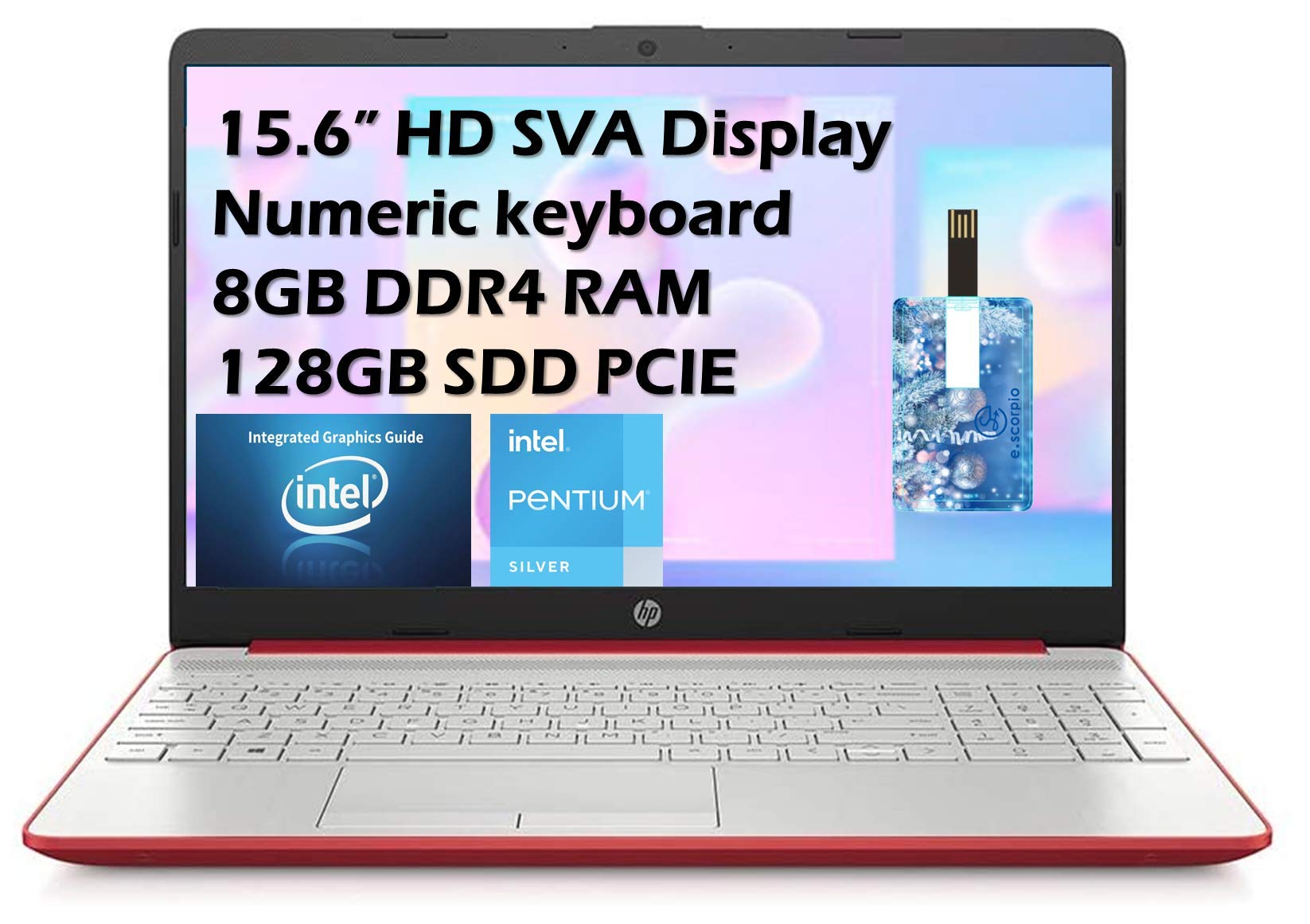 HP 2024 Newest 15.6" Touchscreen Laptop - with Microsoft Office Lifetime License, Intel i3-1215U, 64GB RAM, 1TB SSD, Long Battery Life, Micro-Edge, Bluetooth, Wi-Fi, Thin & Light, Windows 11 Pro