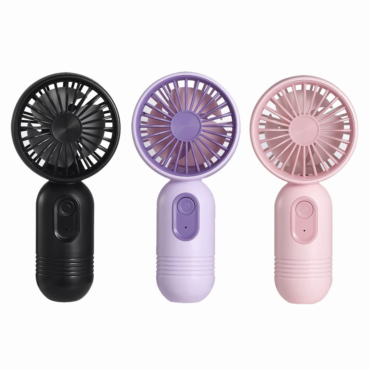 Mini Portable Fan 3 Pack, Cute Handheld Fan Battery Operated Lightweight Small Personal Fan with 3 Speeds and USB Rechargeable Eyelash Fan for Stylish Girl Kids Women Men Office Outdoor Travel Camping