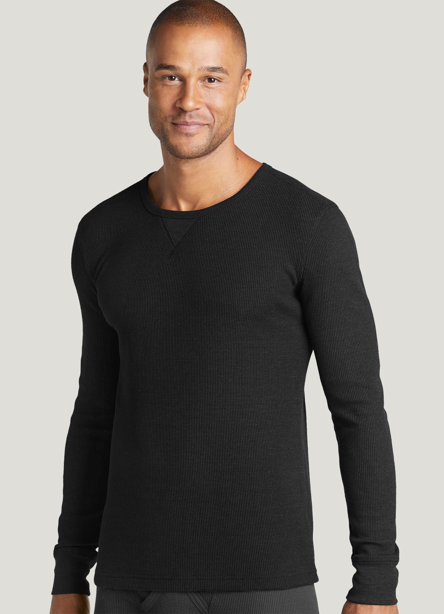 Jockey Men's Baselayer Tall Man Long Sleeve Waffle Crew, Ink Well, MT