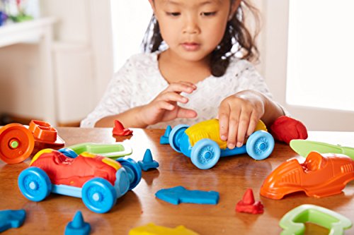 Green Toys Race Car Maker Dough Set - 12 Piece Pretend Play, Motor Skills, Creative Arts & Crafts Activity Kids Toy Set