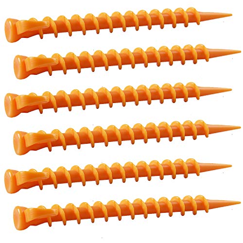 Hovico Tent Stakes,8-Pack,Spiral Ground Anchor Folding Ring for Securing Tents, Canopies, Tarps, Swing Sets, Solid Steel Earth Auger