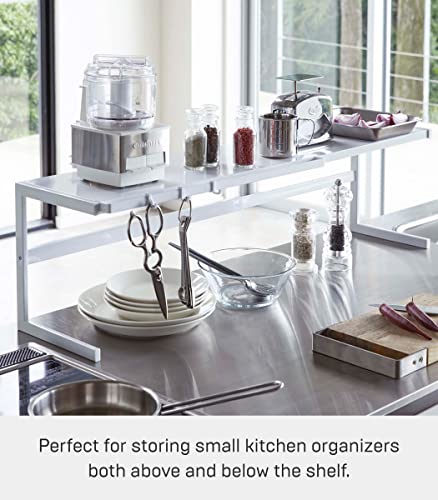 Yamazaki Home Tower Expandable Support Rack - Kitchen Storage Shelf Organizer - Large - Steel