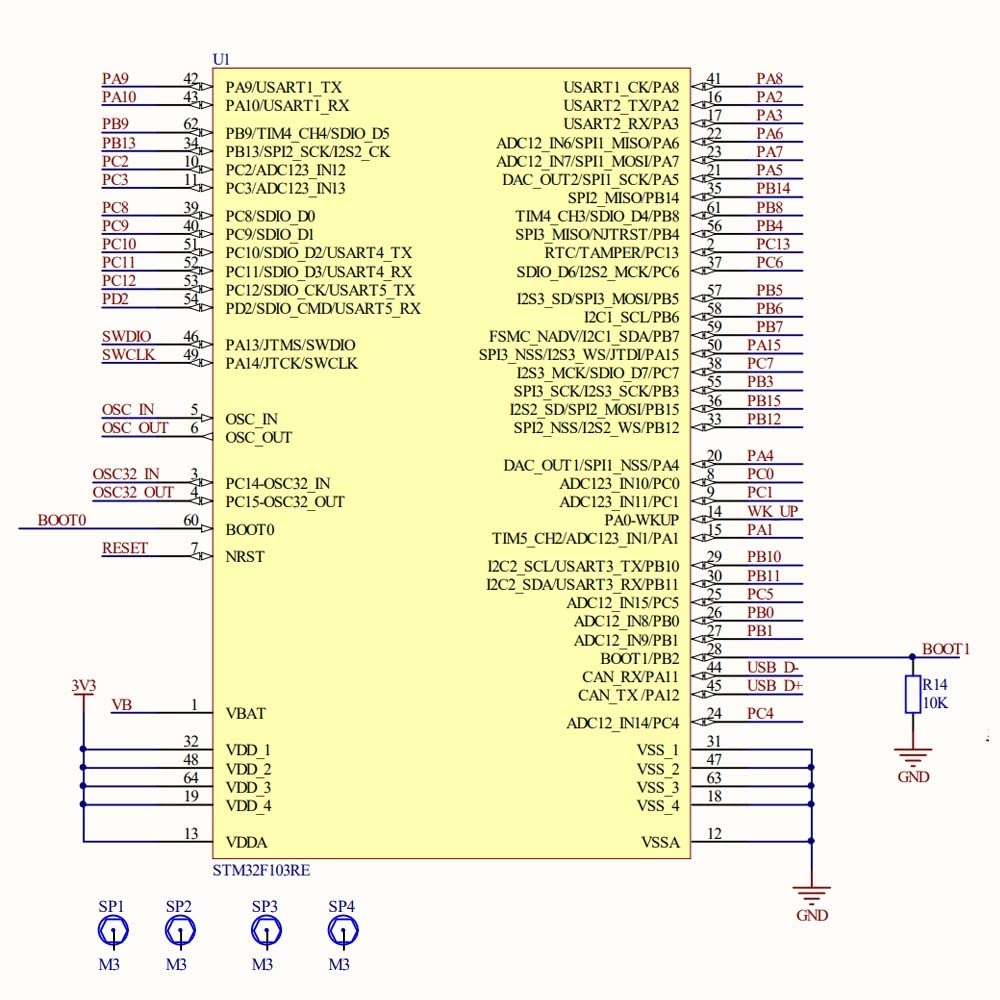MiOYOOW STM32F103RCT6 Development Board, DC 2V-3.6V STM32 Learning Board 1.44 "LCD Display Screen with USB Cable