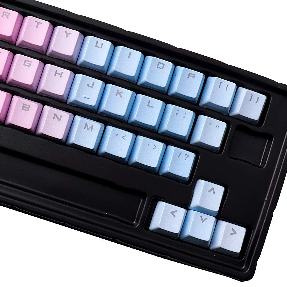 Gradient Color Keycap 37 PBT Double Shot Injection Backlit Keycaps Replacement for Cherry/ikbc/NOPPOO/Ducky Mechanical Gaming Keyboards (Sunset Gradient Color)