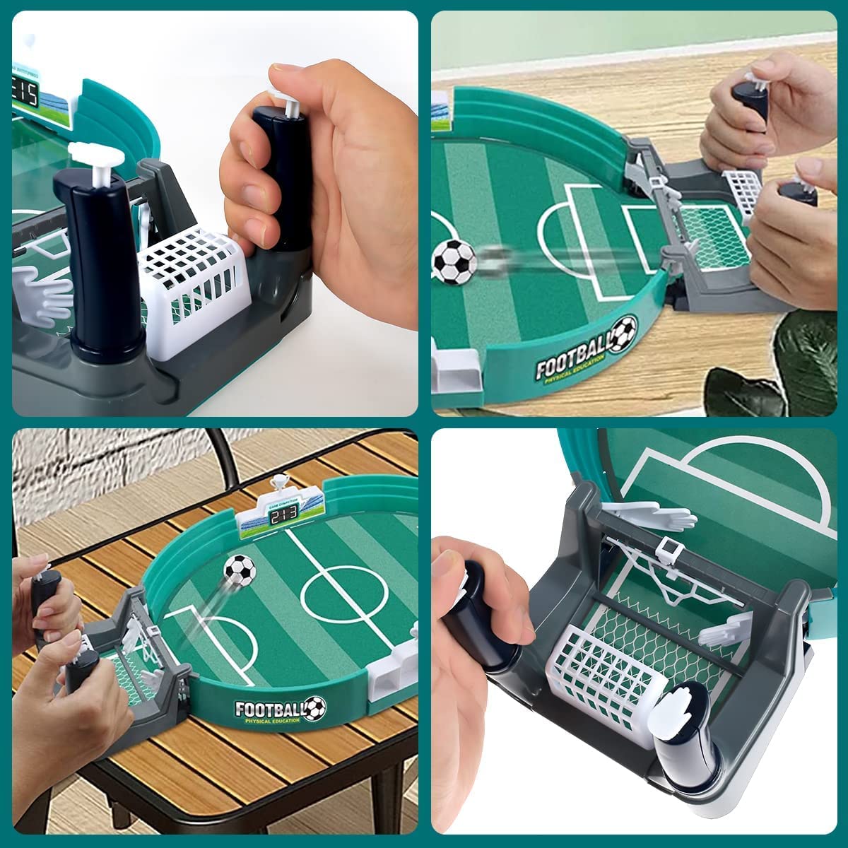 Mini Interactive Foosball Game, Tabletop Football Game Toy, Parent-Child Interactive Desktop Sport Board Game, Desktop Toy for Kids Adults (Large)