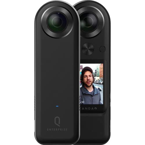 KanDao QooCam 8K Enterprise 360 Camera (247129) + 64GB Card + Adjustable Selfie-Stick + Small Bag + USB-C to HDMI Cable + USB-C Adapter + Network Cable + Straps + Cleaning Kit